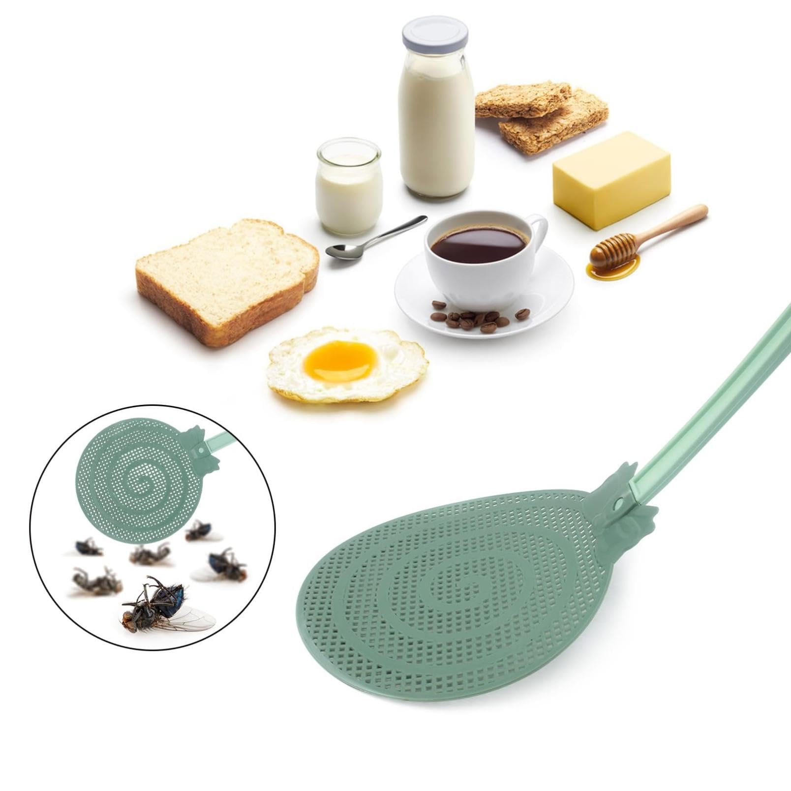 Generic πππ¦ Swatter,Swatter for Indoors,Summer Mesh Long-Handled Manual Swatter for Adult Thickened Candy-Shaped Plastic Swatter (C)
