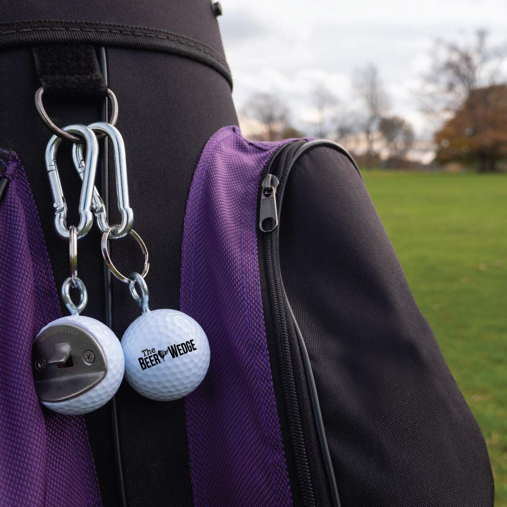 Golf Ball Bottle Opener, Beer Bottle Opener Made from a Real Golf ball, Bottle Opener KeyChain & Carabiner Bottle Opener - The BeerWedge - Cool Gadget for Teens, Present for Men, & Main Beer Accessory