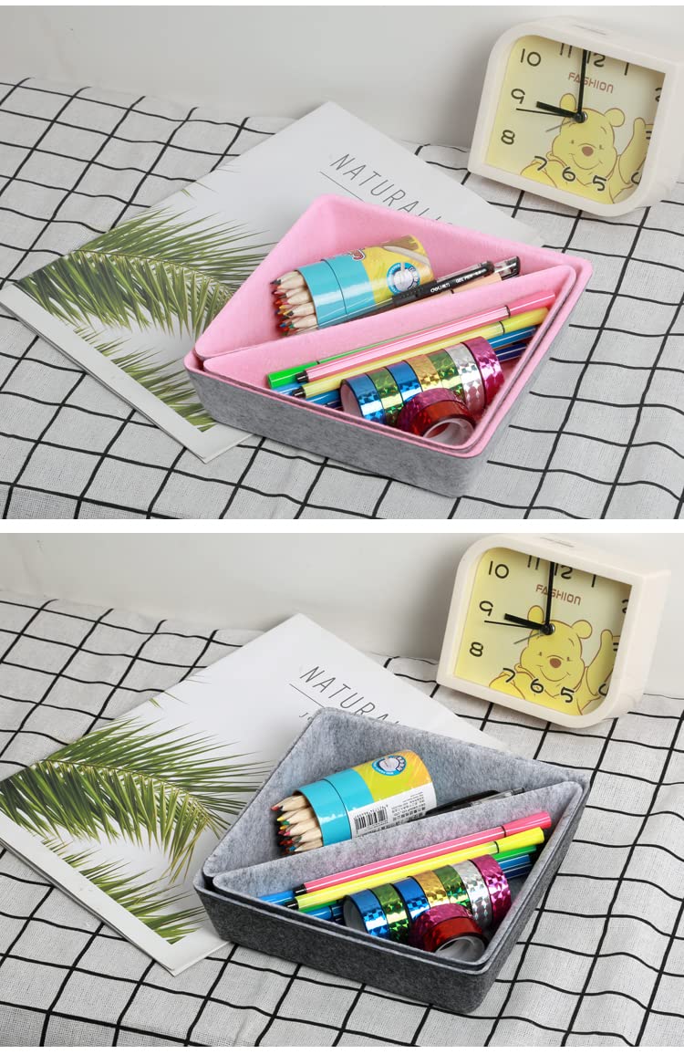 TALEVT Felt Storage Bins,1 Set with 3pcs Storage Container,Felt Drawer Organizer,Bedroom Closet Organization for Small Things