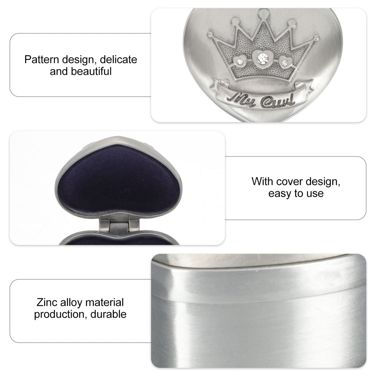 DOITOOL 2Pcs Kids First Curl and Fairy Tooth Keepsake Box Alloy Baby Tooth Box Baby First Haircut Keepsake First Tooth Storage Box Baby Keepsake Box for Tooth Hair Holder Silver