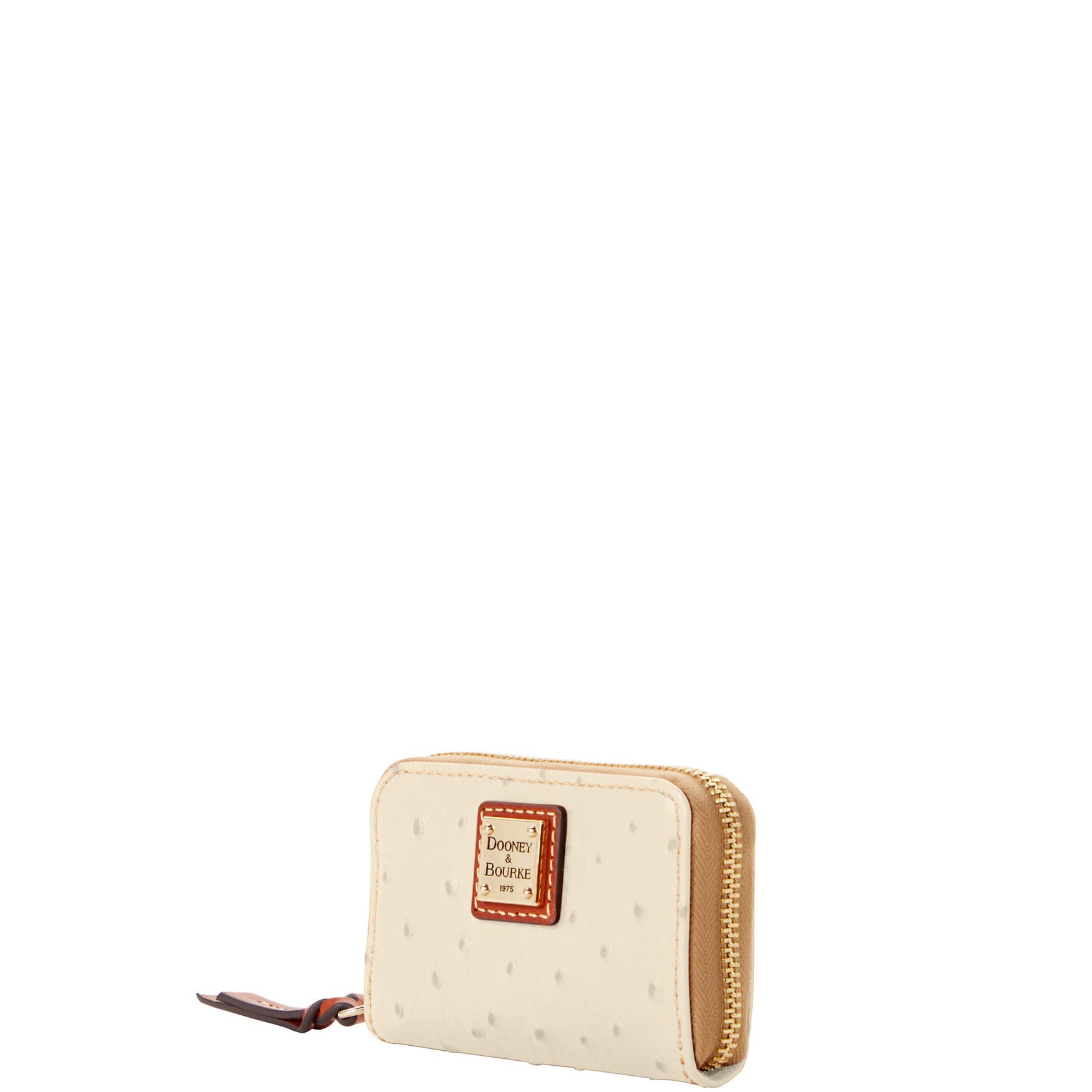 Dooney & Bourke Wallet, Ostrich Large Zip Around Credit Card Case Wallet - Bone