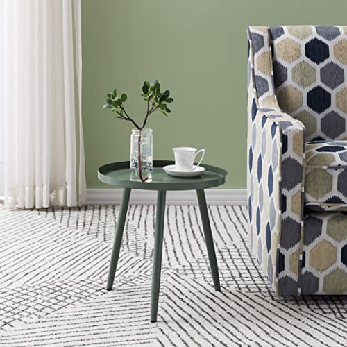 Kings Brand Furniture – Round Metal Side End Table, Nightstand Accent Table, Pedestal Plant Stand for Bedroom Living Room, Green