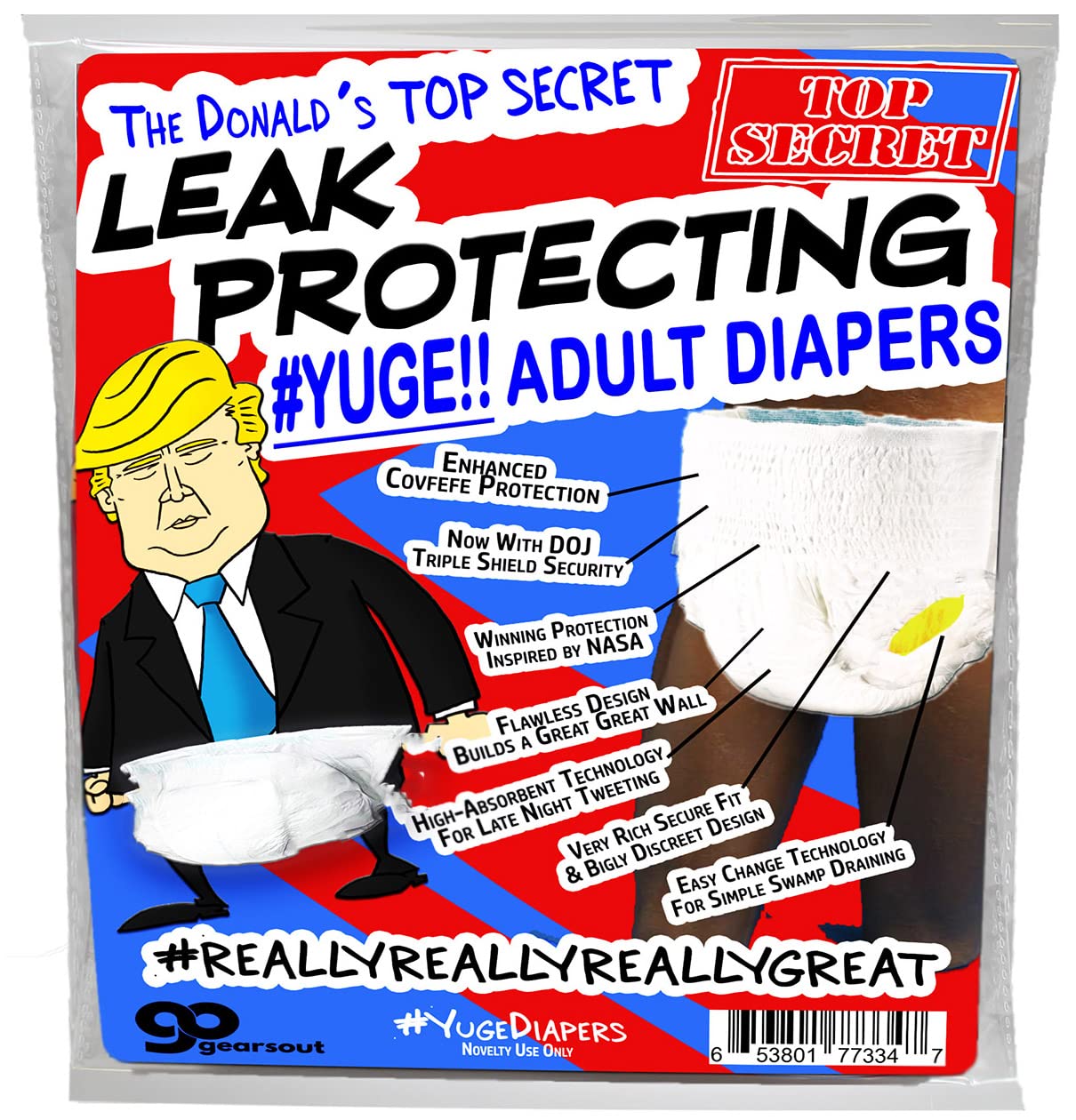Donald’s Leak Protection Adult Diaper - Funny Over The Hill Gift for Men Women Easter Basket Stuffer Idea Disposable