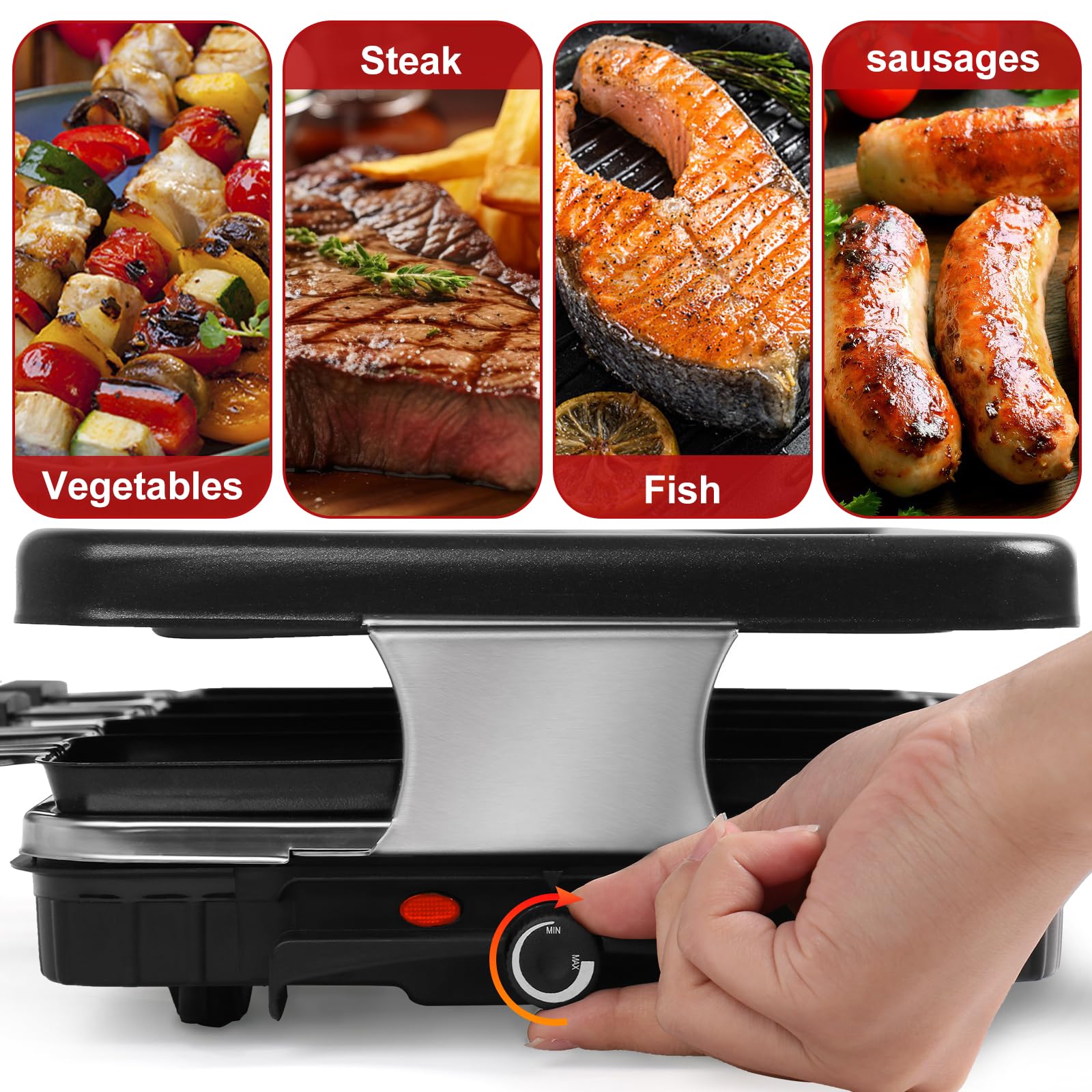 Fajiabao Electric Korean BBQ Indoor Grill Table Smokeless Portable Raclette Grill Nonstick with 8 Cheese Maker Pans Temperature Control & Dishwasher Safe 1300W Ideal for Parties and Family Fun