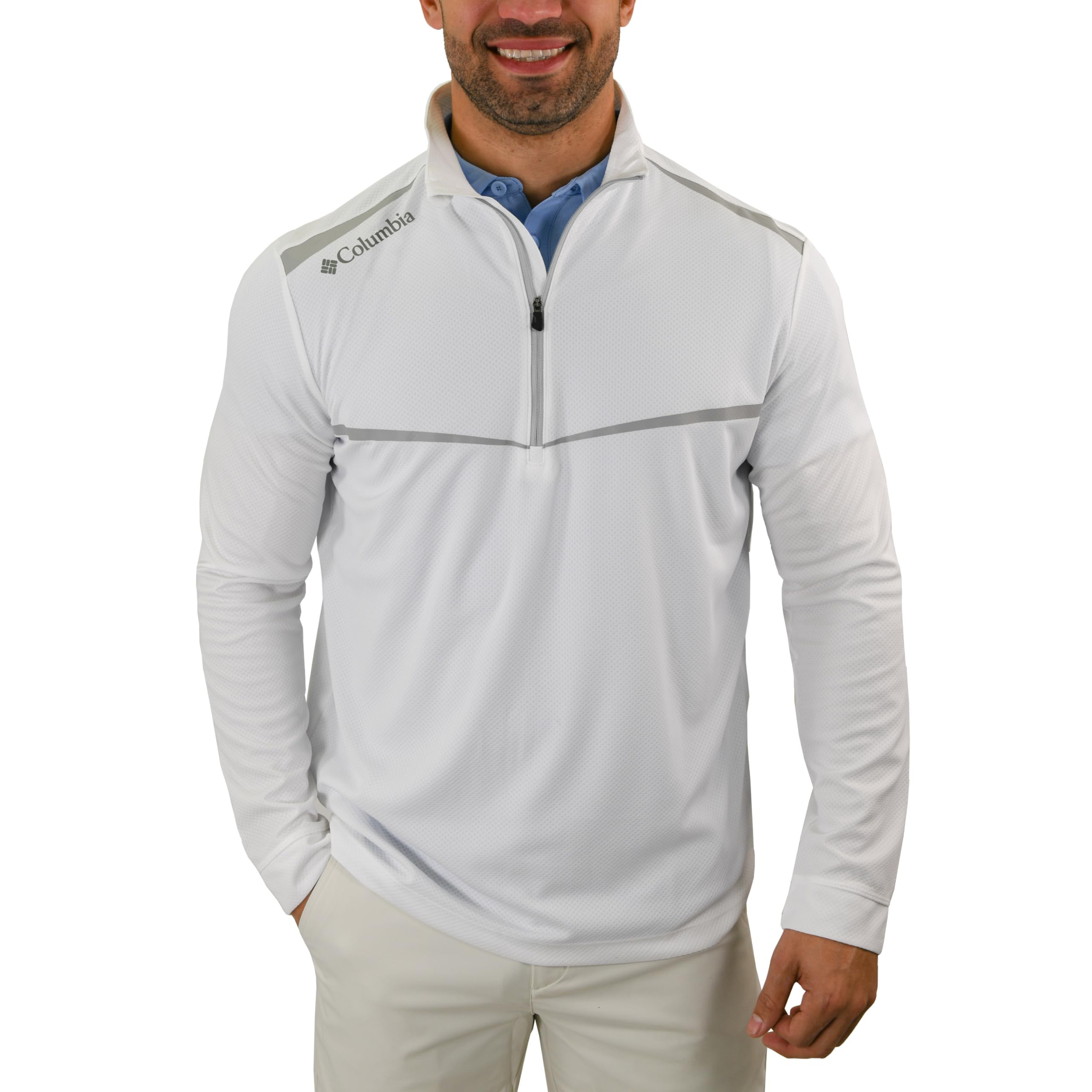 Columbia Golf Omni-Wick Scorecard 1/4 Zip Pullover (Large, White)
