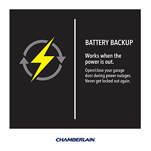 Chamberlain Smart Garage Door Opener with Battery Backup - Durable Chain Drive - myQ - Smartphone Controlled - Ultra Quiet with MED Lifting Power, Model C273T, Gray