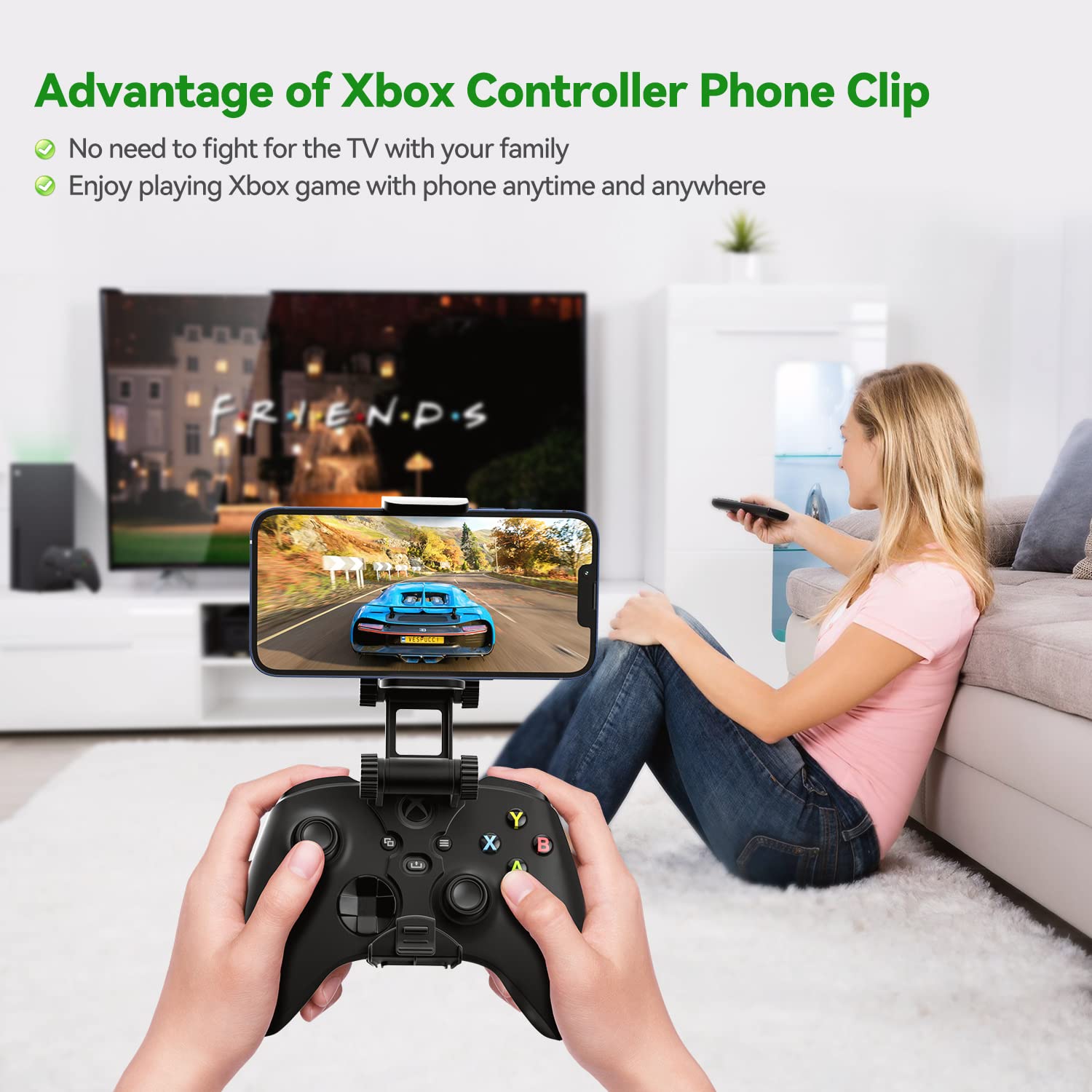Controller Phone Mount Compatible with Xbox Series X/S & Elite 2 Controller, OIVO Controller Mount with Adjustable Gear, Controller Clip Holder, Clamp Bracket Holder for Xbox Core X/S