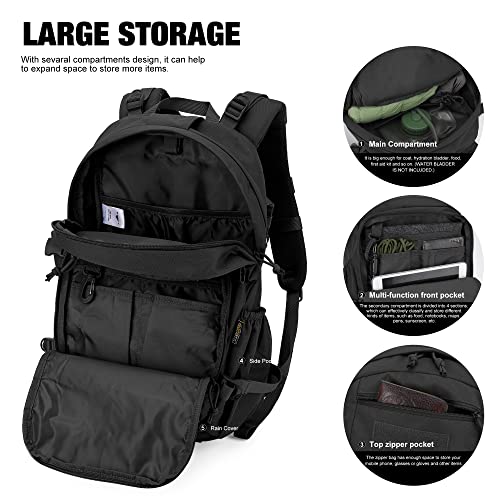 Mardingtop Small Tactical Backpack,Molle Hiking Backpack for Backpacking,Cycling and Biking ,25L Backpack
