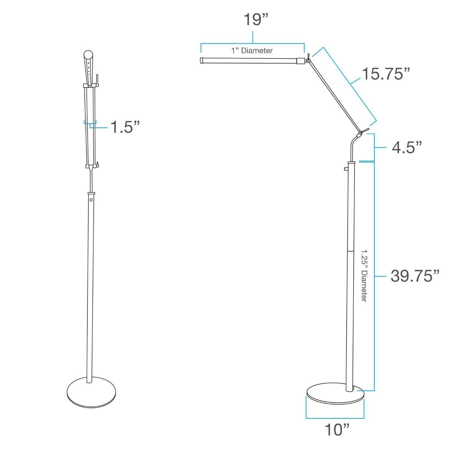 Cocoweb High Powered, dimmable, LED Floor Lamp - Fled-GPS (Antique Brass)