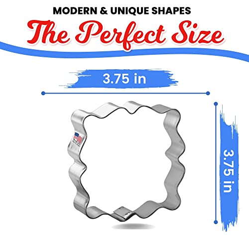 Fancy Square Plaque Cookie Cutter - Made in the USA β Foose Cookie Cutters Tin Plated Steel Fancy Square Plaque Cookie Mold (3.75 Inch)