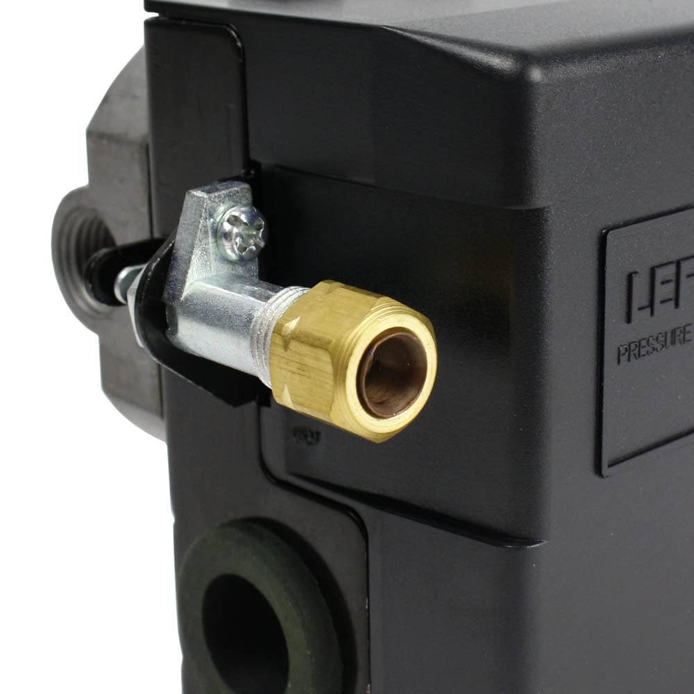 Lefoo Pressure Switch Control 90-125psi 4 Port Heavy Duty 26 Amp for Air Compressor LF10A-4H-1-NPT1/4-90-125