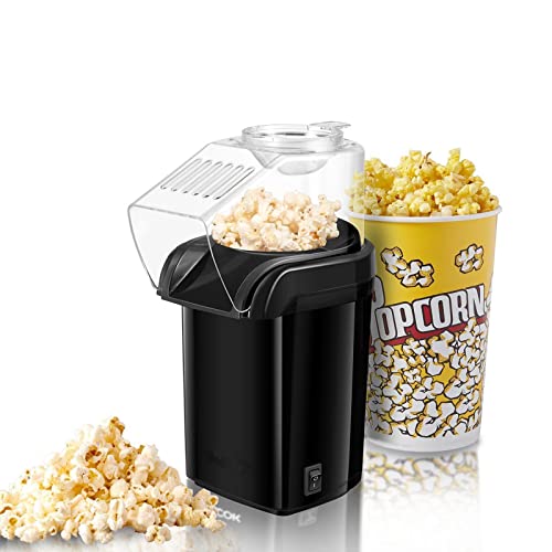 Hot Air Popcorn Popper Maker, Electric Hot Air Popcorn Popper Corn Popcorn Machine for Healthy Oil Free Popcorn