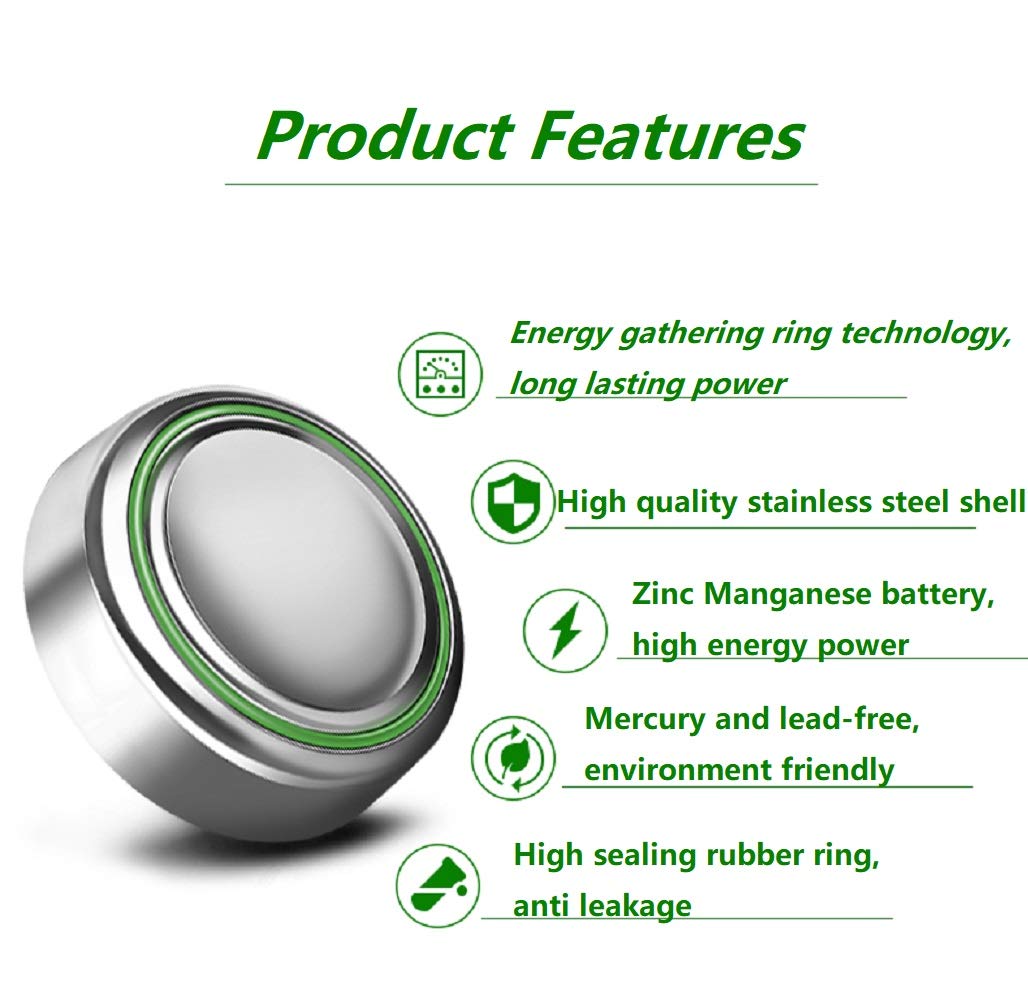 Cotchear 20Pcs AG13 LR44 357A S76E G13 Alkailine Button Cell Battery Batteries1.5V Button Coin Batteries