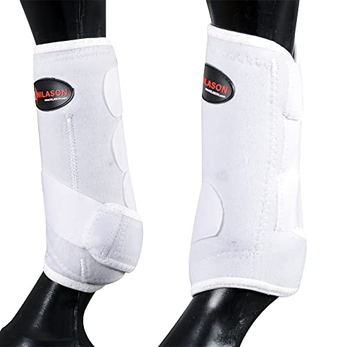 HILASON L M S Horse Front Leg Ultimate Sports Boots Pair White | Horse Leg Boots | Splint Boots for Horses | Horse Jumping Boots| Professional Choice Horse Boots