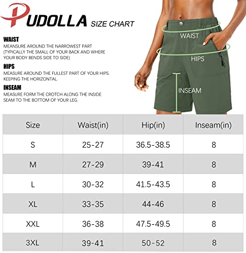 Pudolla Women's Quick Dry Stretch Hiking Shorts Lightweight UPF50+Shorts for Women with Zipper Pockets (Mauve Wine Medium)