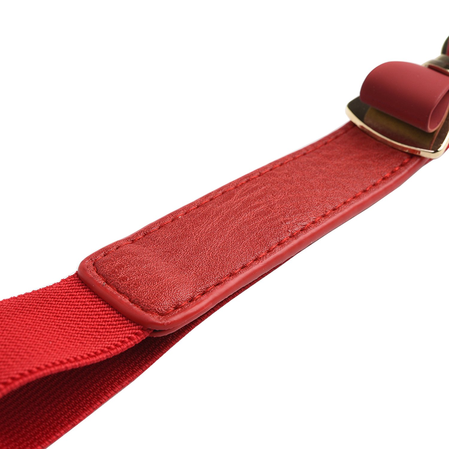 Syuer Womens 1" Width Bow Skinny Elastic Waist Belt Stretchy Belt Thin Belt (S-M (26"-32"), Red)