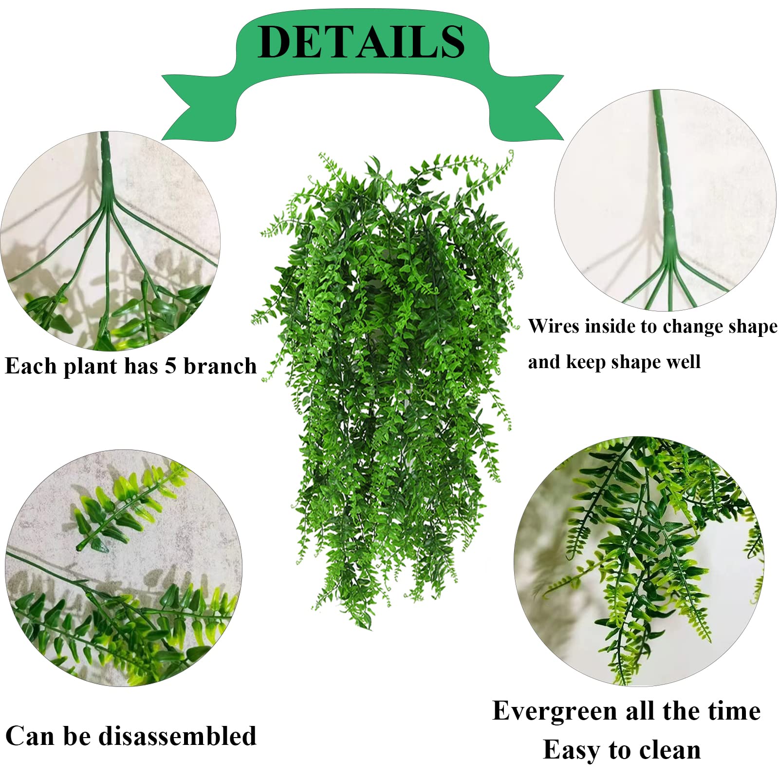 Grddaef Reptile Vines Plants for Terrarium, Flexible Vines Jungle Climbing Branch with Leaves Tank Decor for Snakes Bearded Dragons Geckos Hermit Crabs Lizards Chameleons