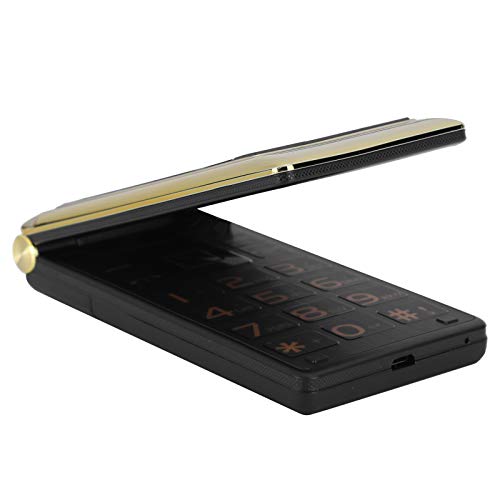 Hilitand Unlocked Flip Mobile Phones for Seniors, 2G/3G Network Dual SIM Dual Screen 3.0" Display Cell Phone, Large Button and 5900mAh Battery Phone Multi-Function for Elderly & Kids(Gold-US)