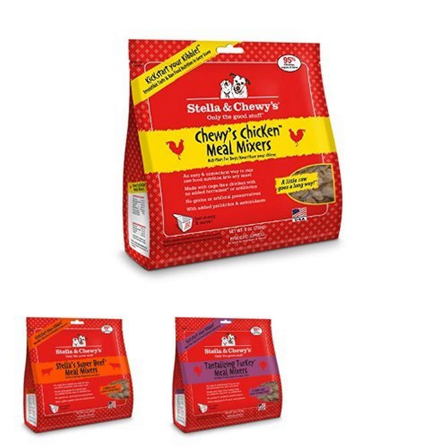 Product Title: Stella & Chewy's Freeze-Dried Raw Chewy's Chicken Meal Mixers Dog Food Topper, 8 oz. Bag