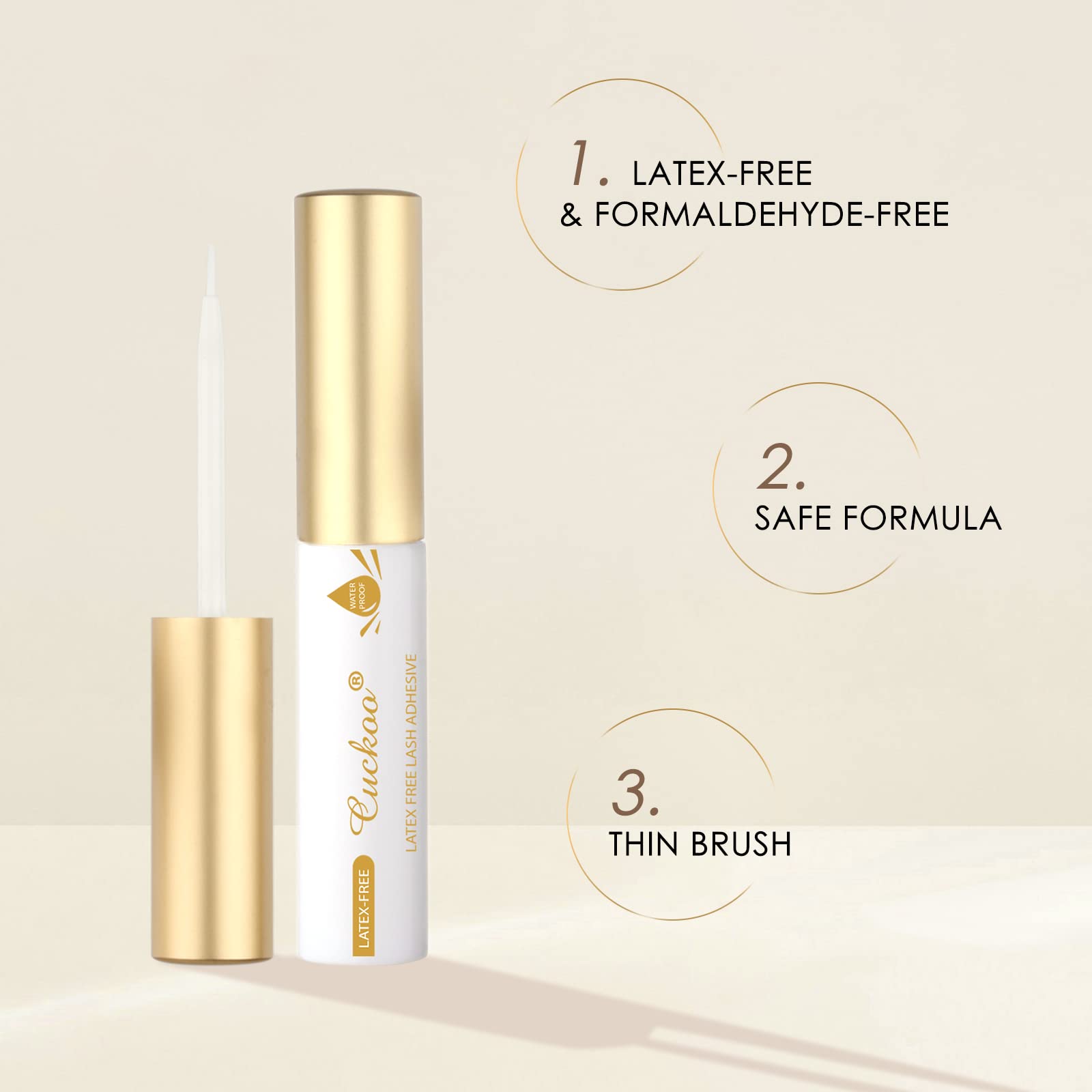 Cuckoo Eyelash Glue Clear,2 Bottle 5ml Lash Glue Super Strong Hold False Eyelash Glue Latex Free Waterproof Lash Glue Best Strip Eyelash Adhesive,Suitable for Sensitive Eyes