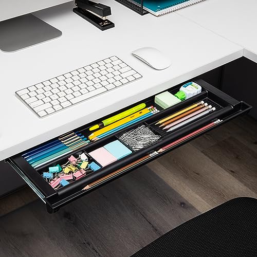 Mind Reader Anchor Collection, Undermount Keyboard Organizer, 21.25" L x 8" W x 1.5" H, Black