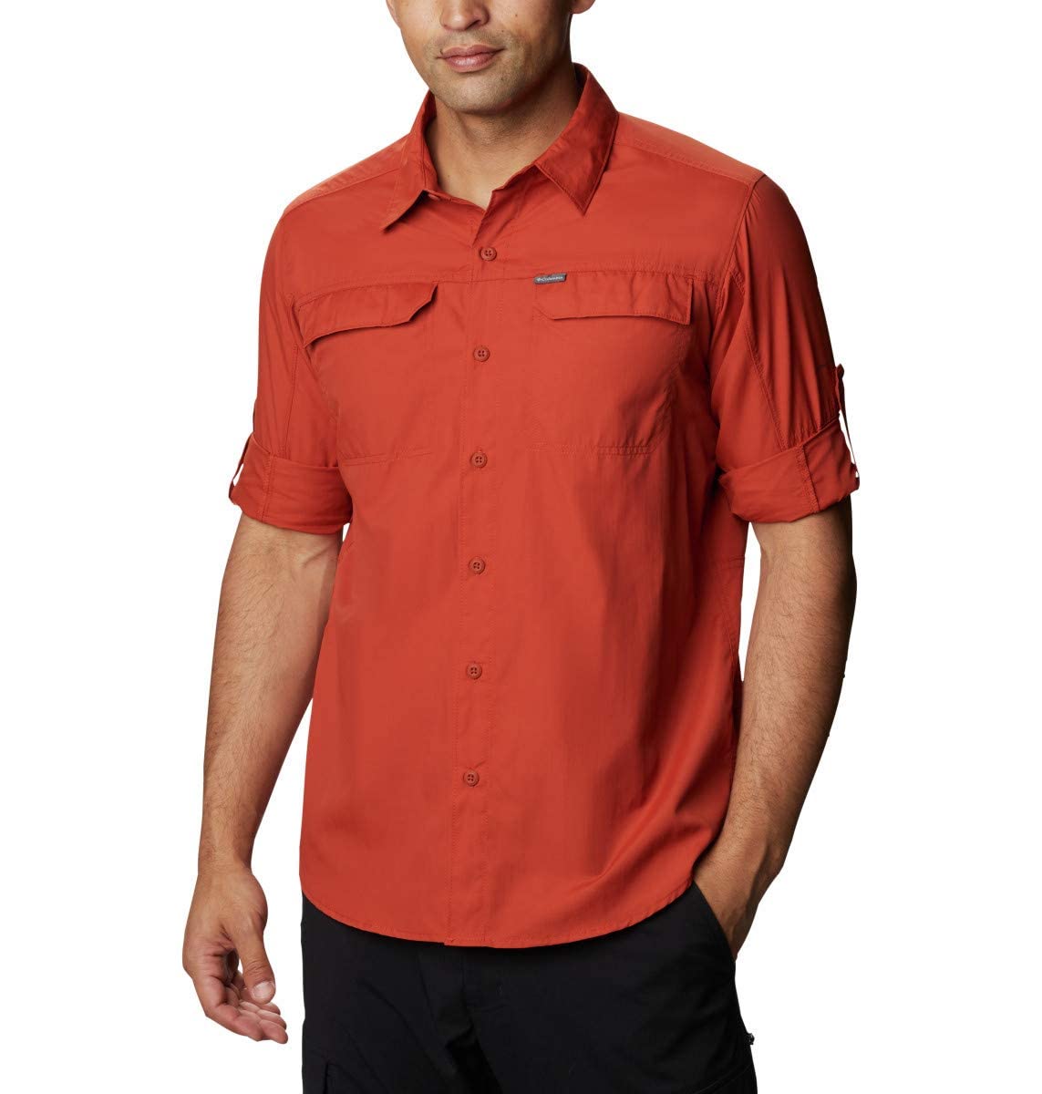 Columbia Men's Standard Silver Ridge 2.0 Long Sleeve Shirt, Red Jasper, Medium