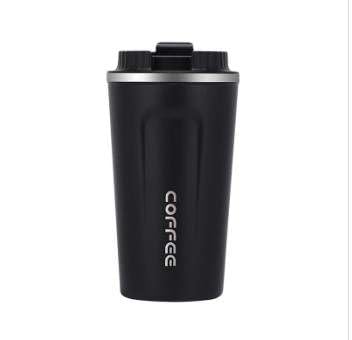 Hot Travel Mug Vacuum Insulated Coffee Mug with Leak Proof Screw Lid Coffee Cup Keep Warm or Cold for Coffee or Tea Drinks 13.5oz/400ml(Black)