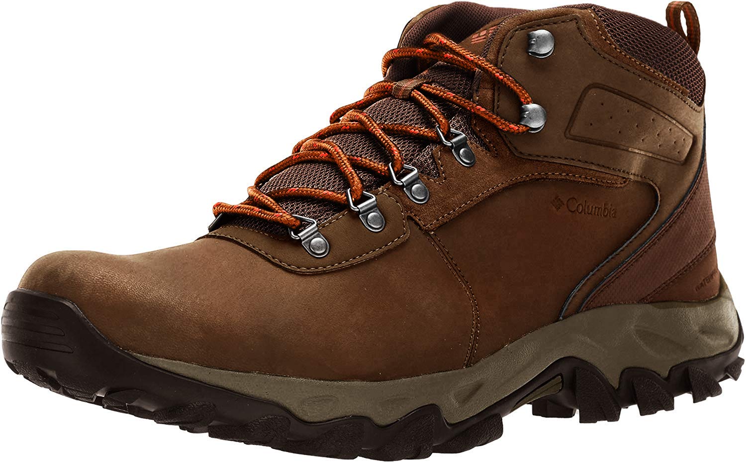Columbia Men's Newton Ridge Plus II Waterproof Hiking Boot Shoe, Dark Brown/Bright Copper, 11.5 M US