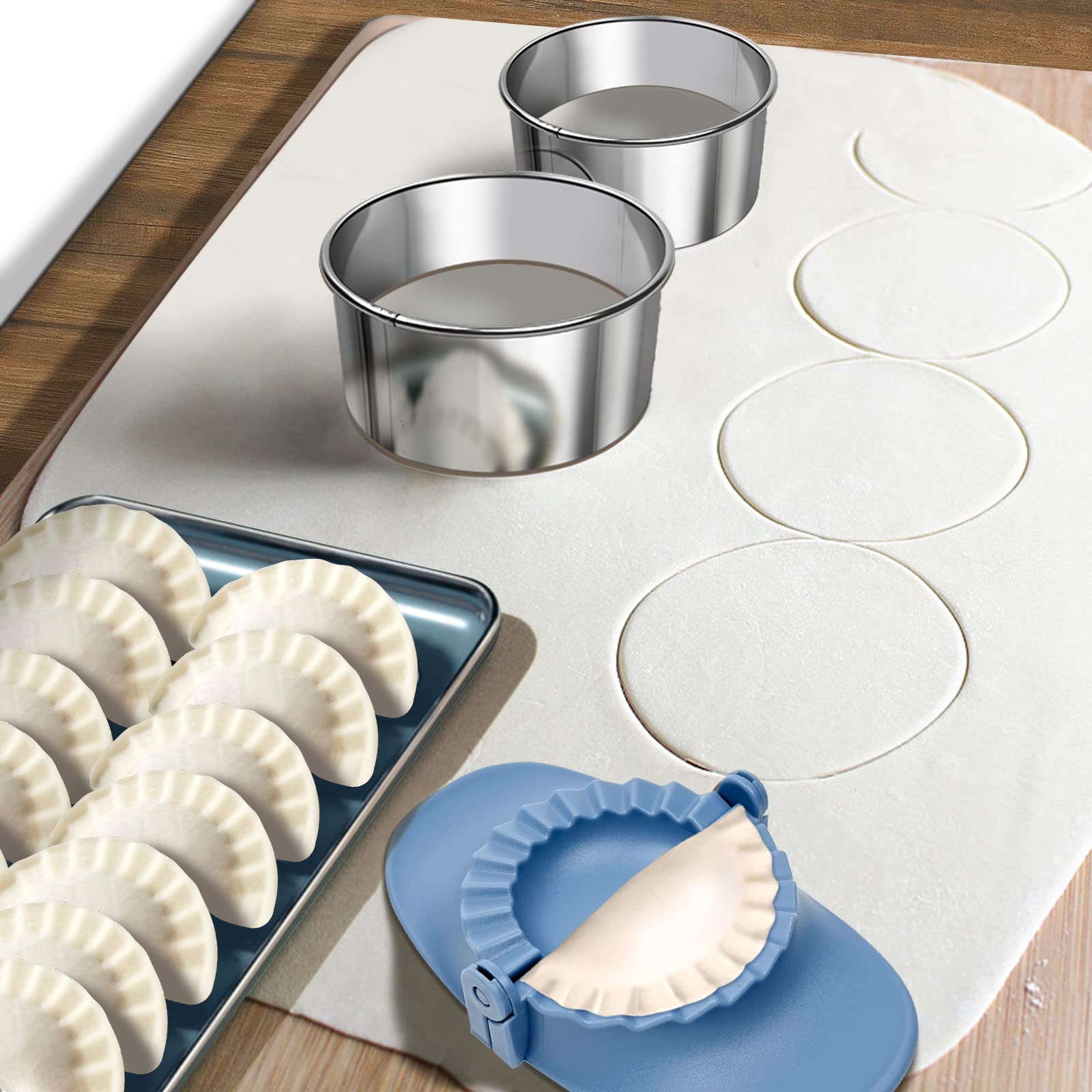 Dumpling Maker Press,Empanadas Maker Press,Dumpling Mold Machine-Make Perfect Dumplings Every Time,3Sizes (L/3.7"+M/3.2"+S/2.6")