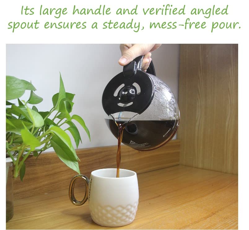 Coffee Machine Replacement 12-CUP Glass Pot, Compatible With Kitchenaid KCM1209 KCM1208 Cuisinart DCC 1220BKS, Capresso SG300, Gourmia GCM3260, Krups Essential Wamife Mueller 12 cups coffee machine