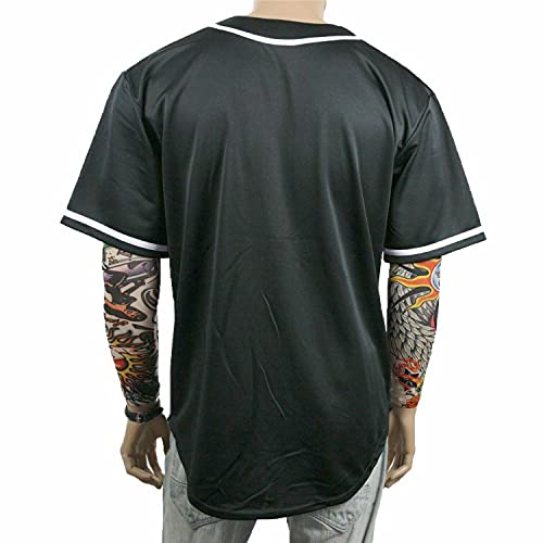 Pullonsy Mens Plain Solid Purple Baseball Jersey Basketball Hipster Hip Hop T-Shirts Button Down,Purple-Yellow Stripe Plain,Size S