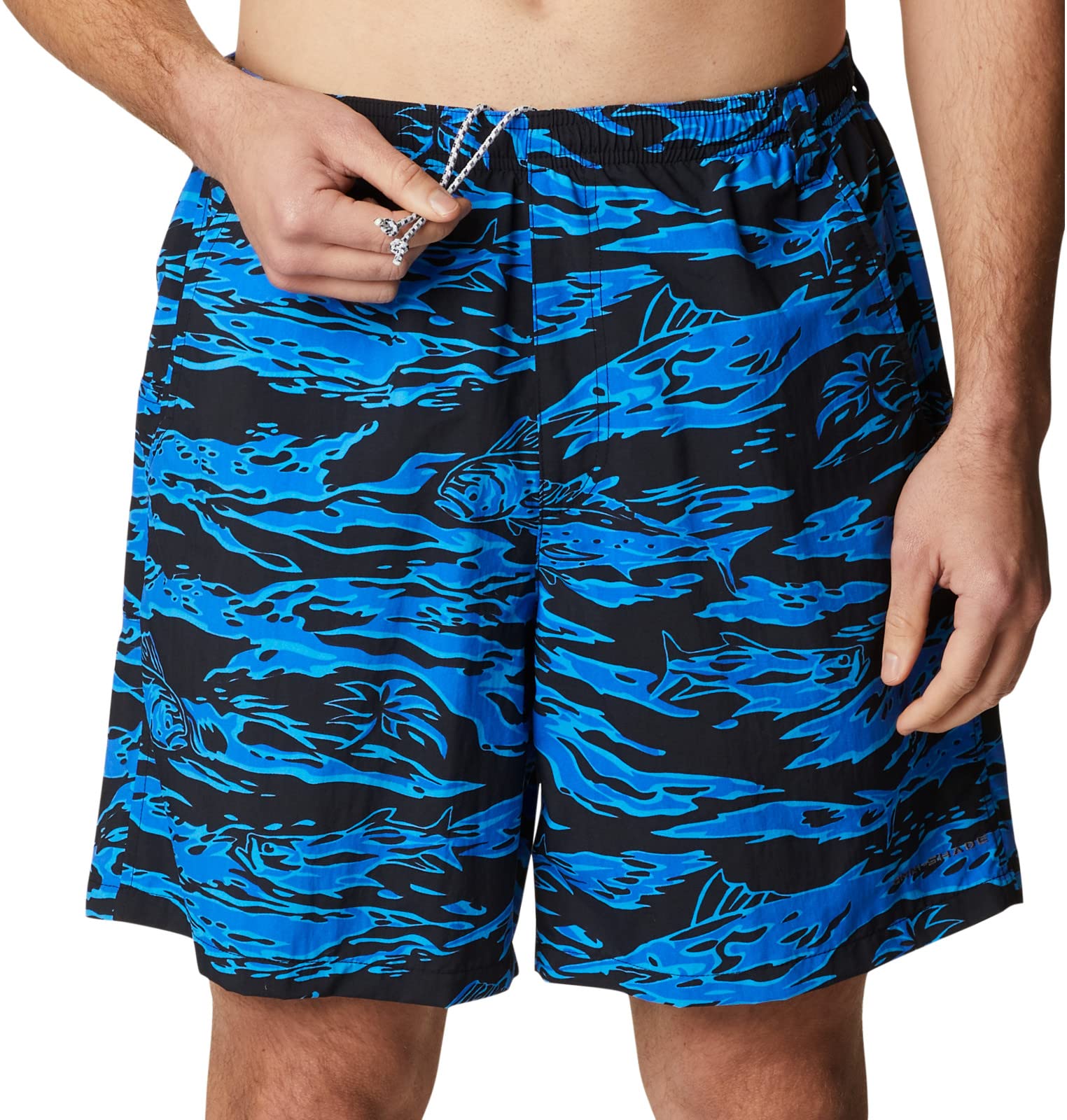 Columbia Men's Super Backcast Water Short, Skyler Marlin Palms Print, X-Large