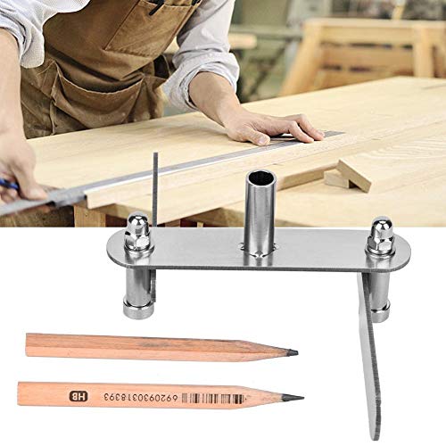 Hilitand Centering Gauge, Stainless Steel Center Alignment Line Woodworking Tools Pencil for Woodworking Marking(0~60mm)