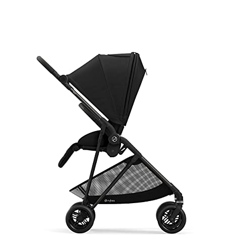CYBEX Melio 2.0 Carbon Stroller, Ultra-Lightweight Stroller, Compact Full-Size Stroller, Reversible Seat, One Hand Fold, Travel System Ready, Infant Stroller for 6 Months+ -Deep Black