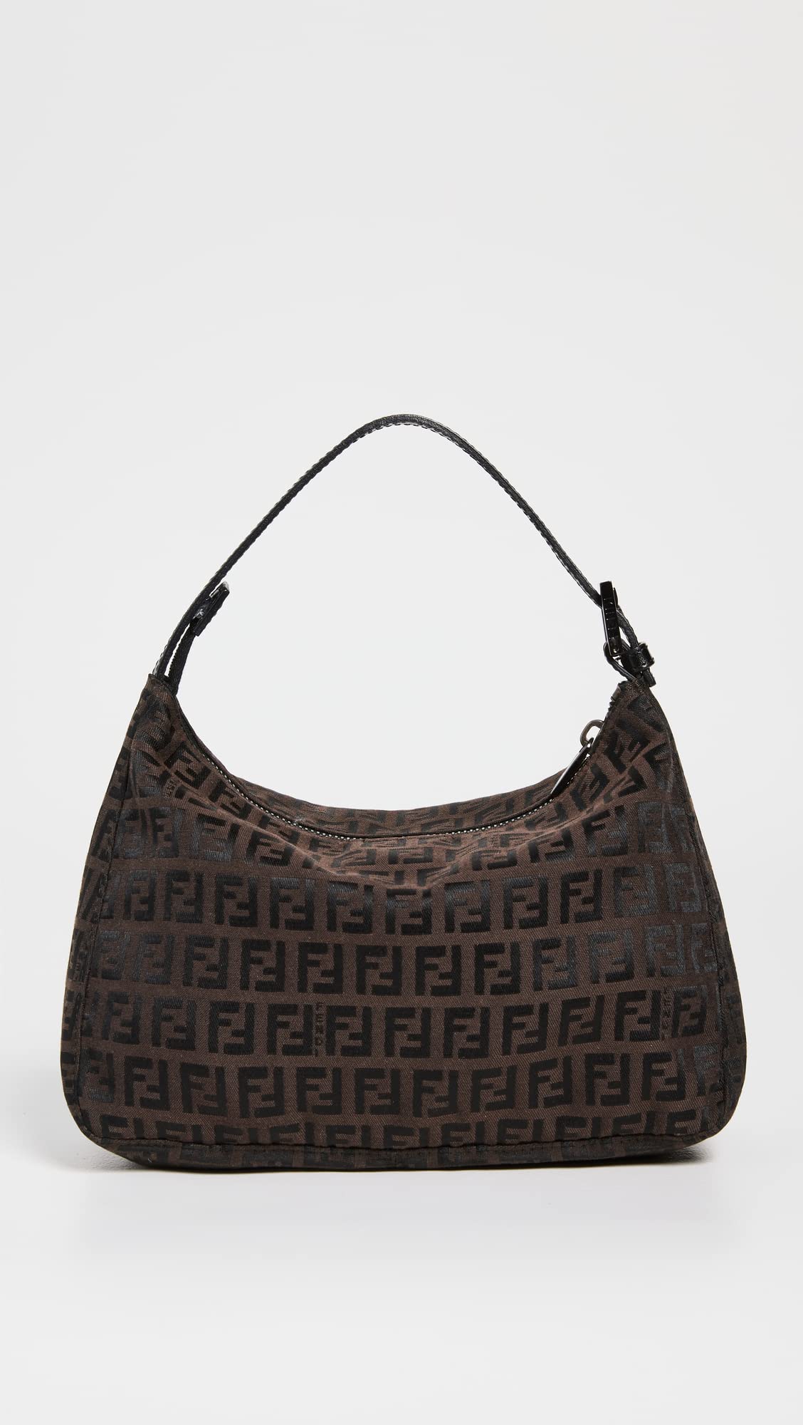 FENDI Women's Pre-Loved Top Handle Zucchino, Brown, One Size