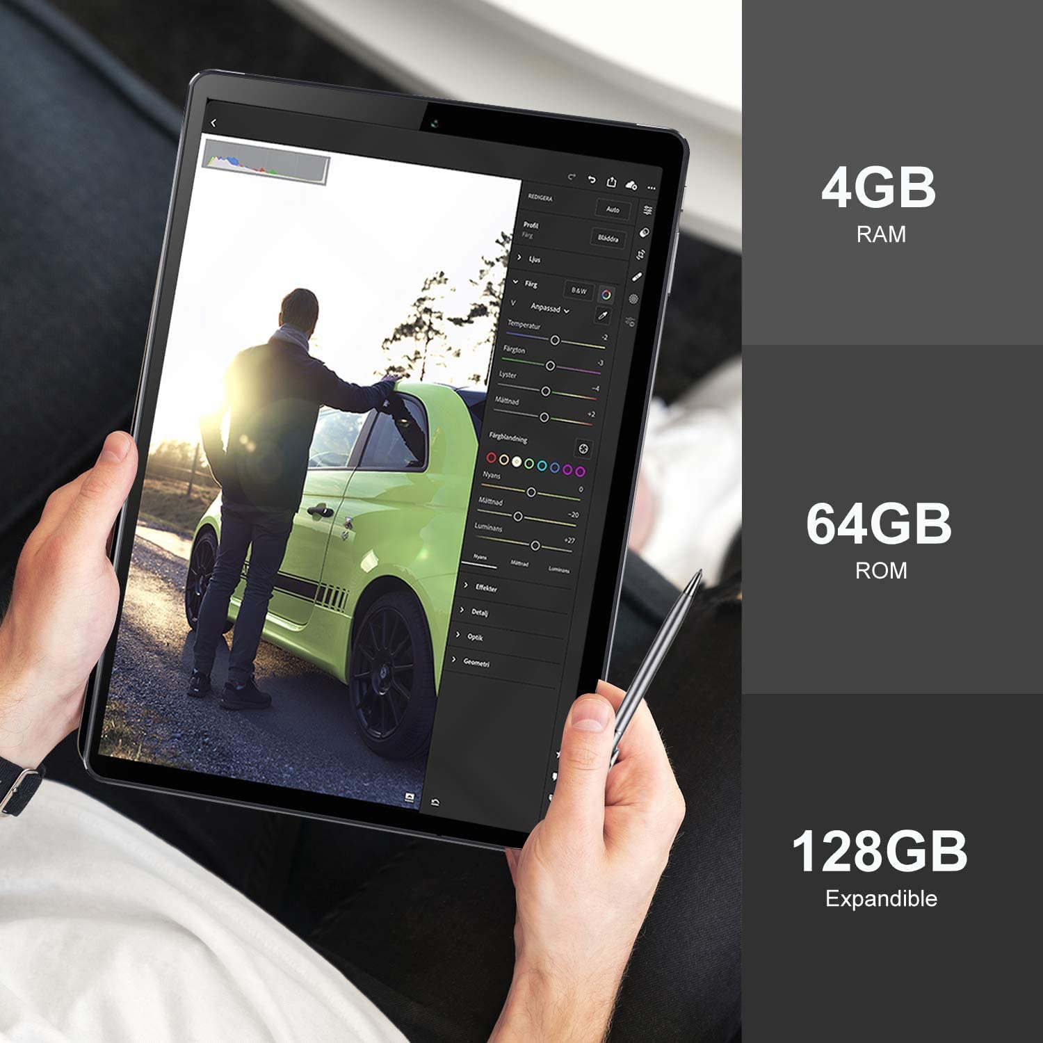 DUODUOGO 2 in 1 Tablets, Android 9.0 Tablet PC with Wireless Keyboard Case, 4GB RAM 64GB ROM/128GB Computer Tablets, Quad Core, HD/IPS, 8000mAh, 13MP Dual Camera, Dual 4G SIM, WiFi