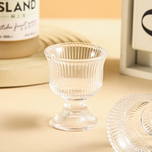Lysenn Clear Shot Glasses Set of 8 - Elegant Vertical Stripe Tequila Glasses โ Premium Quality Espresso Shot Glass Set for Whiskey, Bourbon, Liquor, Cordial โ 1.5 oz