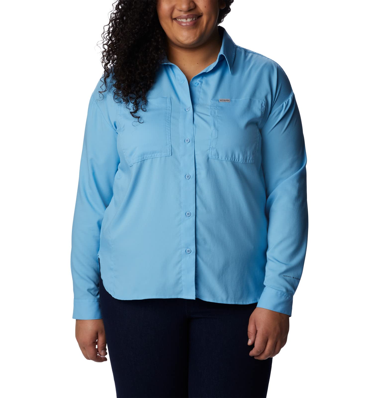 Columbia Women's Silver Ridge Utility Long Sleeve Shirt, Vista Blue, X-Large