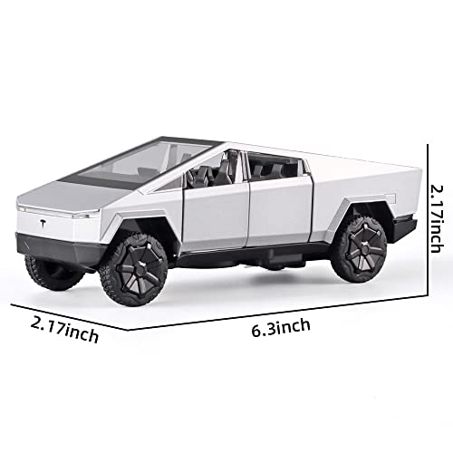 OANMYJJO 1/32 Scale Diecast Cybertruck Car Model,Zinc Alloy Toy Car,with Sound and Light、Pull Back,for Kids Age 3 Year and UP (Kids Gift)
