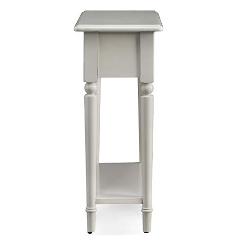 Leick Home 20017-GR Coastal One Drawer Narrow Side Table with Shelf, Greige