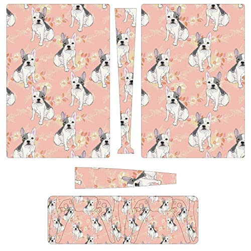 Dog French Bulldog Heart Sunglasses Glasses Full Protective Skin Cover Design Wrap Decal Sticker Compatible with PS5 Digital Edition Console and Controller
