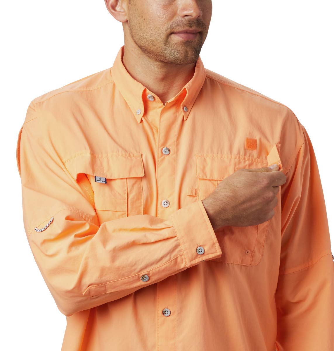 Columbia Men's Bahama II Long Sleeve Shirt, Bright Nectar, Medium