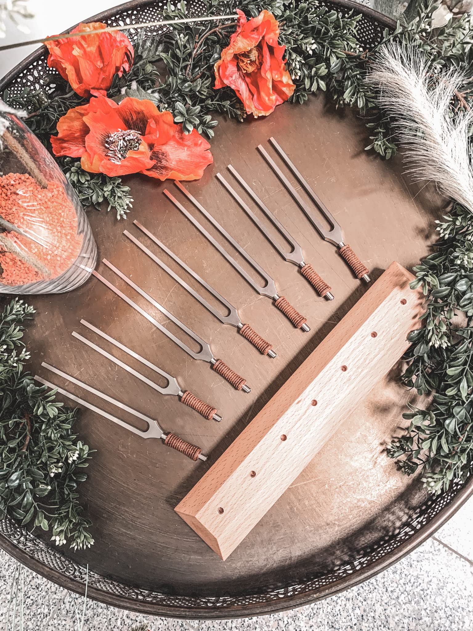 Planetary Therapy Tuning Fork 7 Piece Chakra Set with Exact Pitch and Frequency β MADE IN GERMANY β For Meditation, Sound Healing and Yoga, 2-YEAR WARRANTY