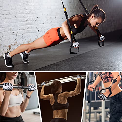 RYMNT Weight Lifting Gloves for Women, Short Micro Workout Gloves with Enhanced Padding Protection & Silicone Grip Palm for Weightlifting, Gym Exercise,Training, WODs, Athletes,Tie Dye White.Small