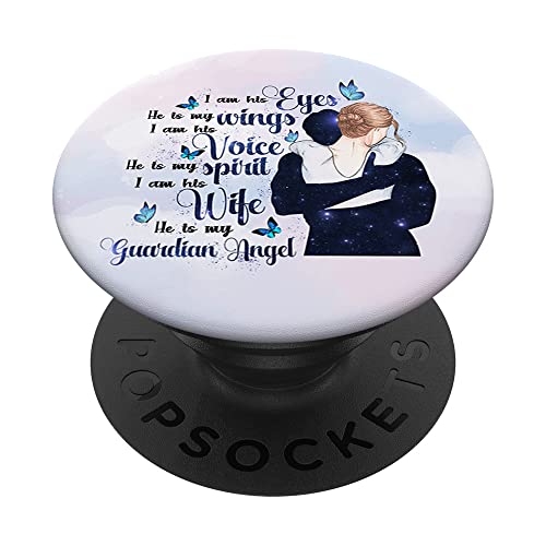 He Is My Wing My Guardian Angel Husband Memorial Remembrance PopSockets Swappable PopGrip