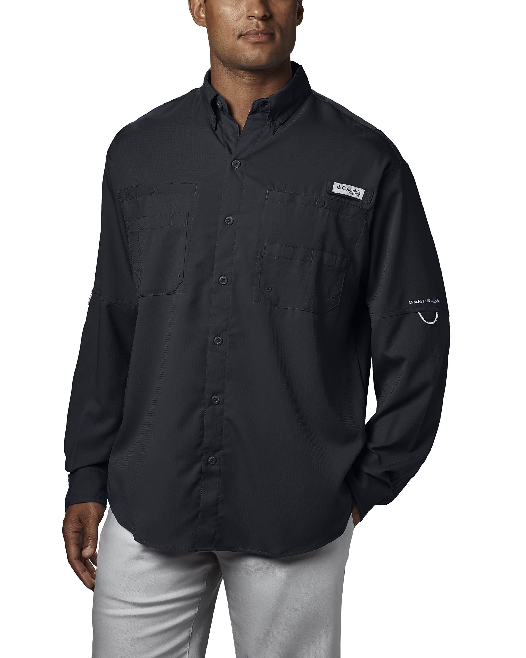 Columbia Men's PFG Tamiami II UPF 40 Long Sleeve Fishing Shirt, Compass Blue, Small