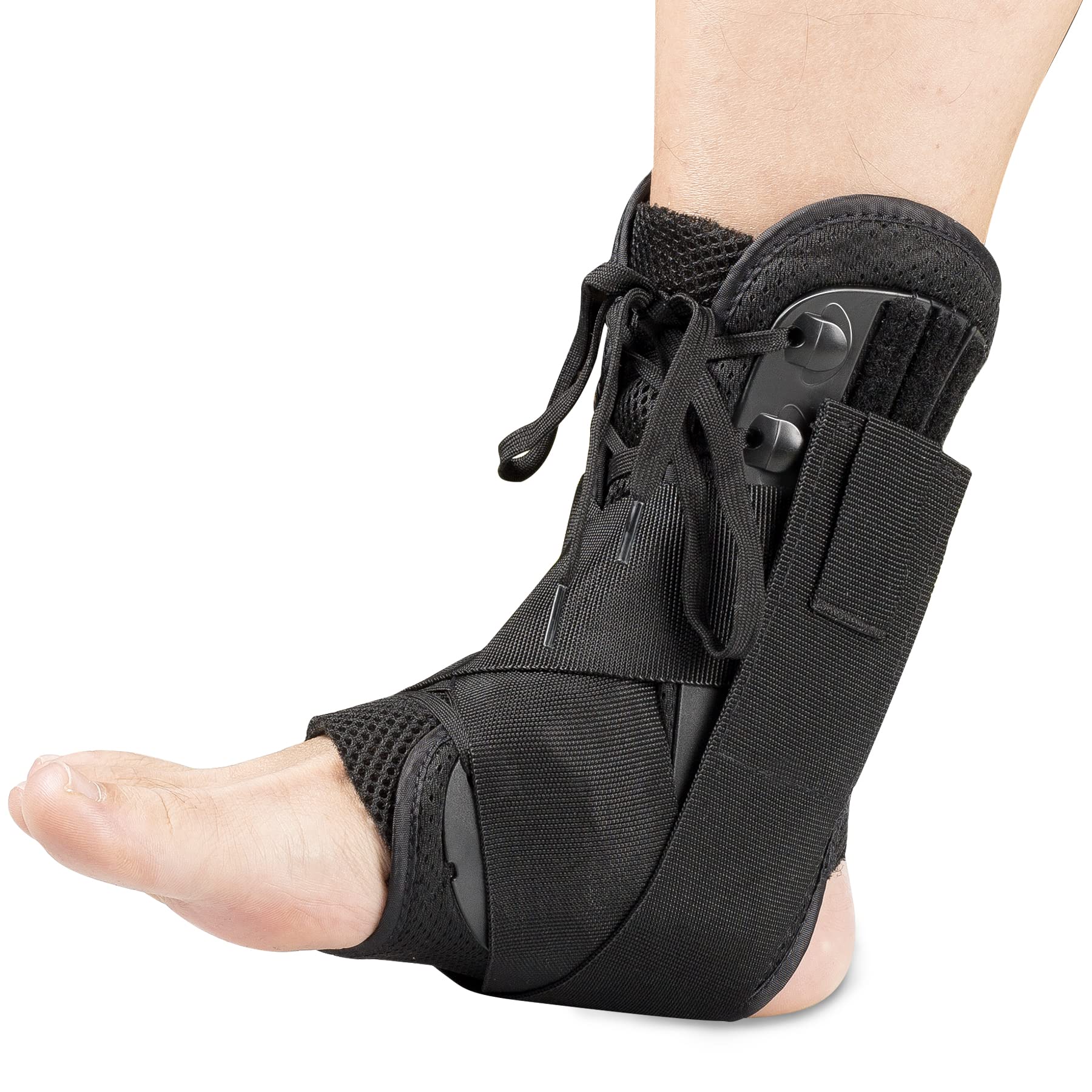 CURECARE Lace Up Ankle Brace for Women, New Upgraded Ankle Stabilizer Brace with Adjustable Ankle Wrap, Ankle Support for Men, Sprained Ankle, Injury Recovery, Achilles Tendonitis (Small)