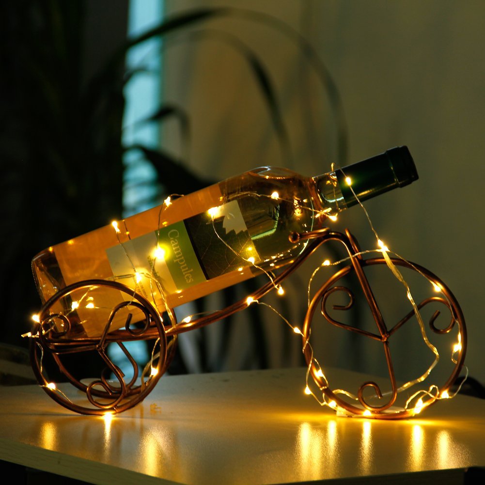 CYLAPEX 6 Pack Fairy Lights Battery Operated 20 LED on 3.3ft Silvery Copper Wire Firefly Fairy String Lights Warm White for Wedding Party Mason Jar Christmas Decorations Bedroom Decor