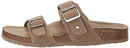 Madden Girl Women's Brando Slide Sandal, Taupe Fabric, 7.5