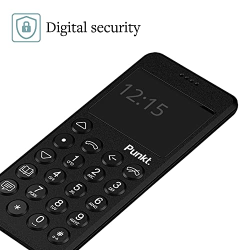 Punkt. MP02 New Generation 4G LTE Minimalist Mobile Phone, Unlocked, Nano-SIM, Wi-Fi Hotspot, Digital Security, 2GB RAM+16GB Storage, 1280 mAh Battery, Multiband β Black